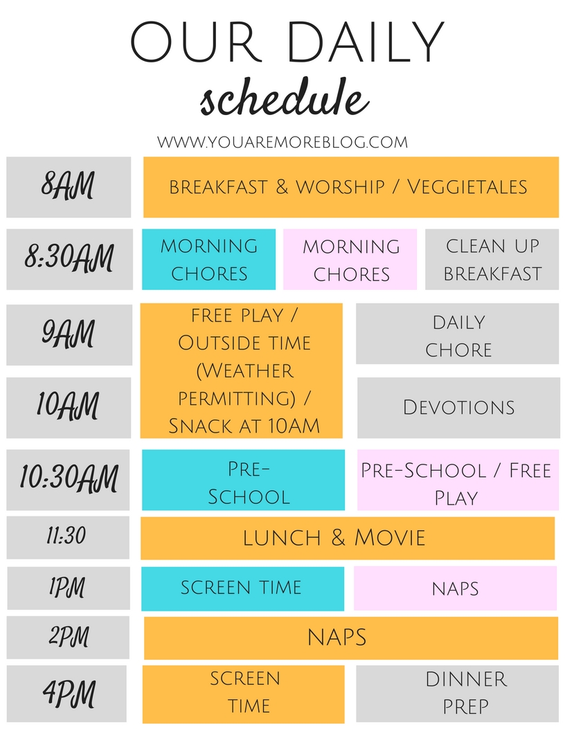 Daily Schedule With Two Toddlers PLUS ONE You Are More